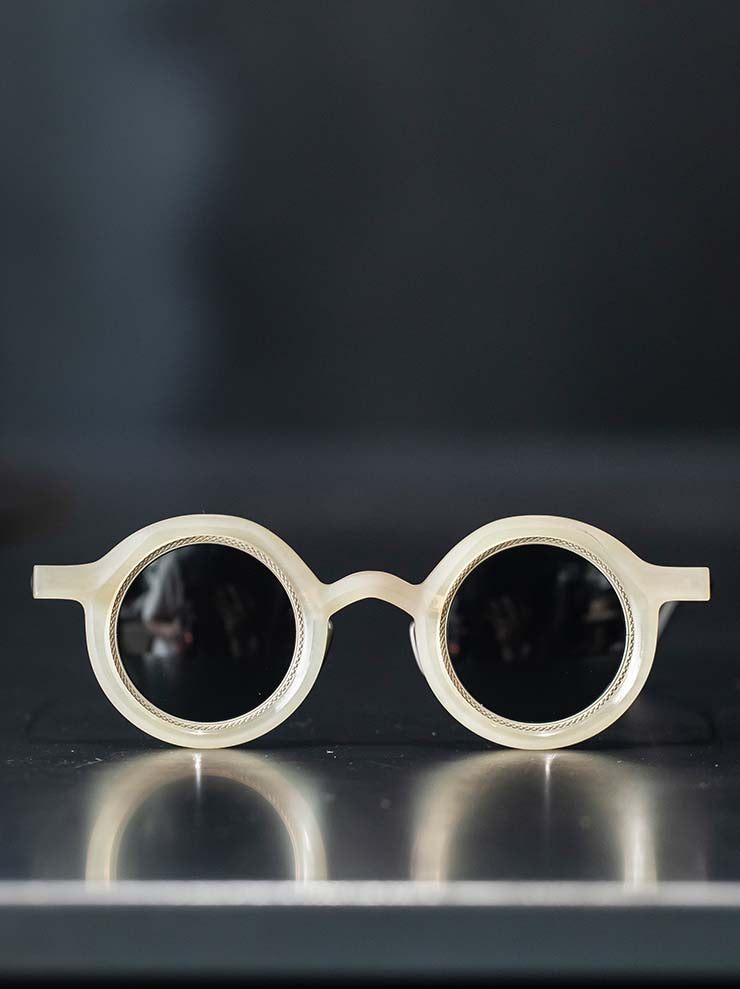 RIGARDSGENUINE HORN & TITANIUM フレームサングラス / AMBER / RG1062